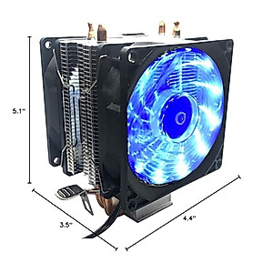 CPU Cooler Fan PC Heatsink， LED Fan Computer CPU Air Cooling Cooler Radiator