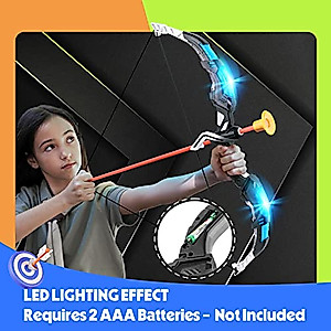 BELLOCHIDDO 2 Set Bow and Arrow for Kids 8-12 - LED Light Up Kids Archery Set with 2 Bow 16 Suction Cup Arrows, 2 Target & 2 Quiver, Indoor & Outdoor Play Toys for 4-7 8-12 Year Old Boys
