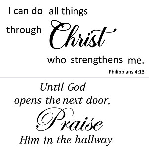 2 Sets Bible Verse Wall Decals Vinyl Inspirational Quotes Wall Decals Positive Saying Wall Stickers Christian Scripture Motivational Decal Religious Wall Decor for Women Family Home Bedroom