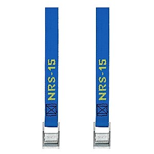 NRS 1" Long Heavy Duty Tie Down Boating and Kayaking Strap, 15 Feet Long (Pair)