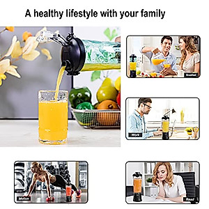 Portable Blender, Personal Blender for Shakes and Smoothies, 20 Oz BPA Free Cup, Waterproof Blender with USB Rechargeable can crushes ice (Black)