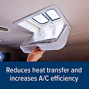 Camco 14 Inch RV Vent Insulator Cover for Roof or Skylight, Reflective Surface, White