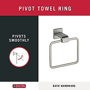 Delta Faucet 77546-SS Ara Wall Mounted Towel Ring in Stainless, Bathroom Accessories