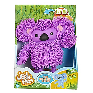 Eolo Jiggly Pets Kids’ Koala The Rubbery Walking Little Bear, Full Body Movement, Dancing, Shaking, Snappy Music, Sound Effects, Fantastic Stretchy Hair, Bright Purple, Ages 4+