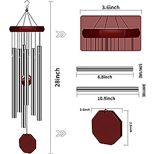 4 Pack Pgzsy Memorial Wind Chimes Outdoor Large Deep Tone, Outdoor Sympathy Wind-Chime Personalized with 6 Tuned Tubes, Elegant Chime for Garden Patio Balcony and Home