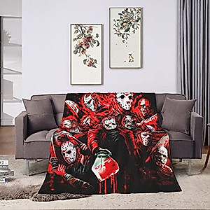 Finddoor Horror Blanket, Horror Bed Throws Blankets Soft Plush Sofa Bed Purple Blanket All Se ason, Comfortable Lightweight Luxury Super Soft Gift, 60''x50''
