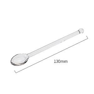 2pcs 13cm/5inch Clear Glass Coffee Mixing Spoon Glass Coffee Milk Tea Spoons Dessert Sugar Bar Cocktail Kitchen Stirring Cooking Spoon Accessories