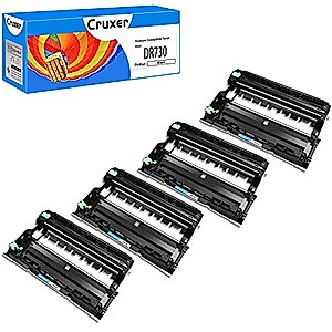 Cruxer 4-Pack Compatible Drum Unit Replacement for Brother DR730 DR-730 DR 730 Used for MFC-L2710DW DCP-L2550DW HL-L2350DW HL-L2390DW MFC-L2750DW HL-L2395DW Printer