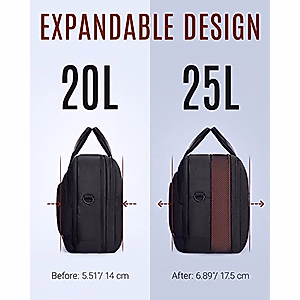 LIGHT FLIGHT Laptop Bag 17.3 Inch, Laptop Briefcase for Men Women, Expandable Large Computer Bag for Work, Office, Business Travel (Black)