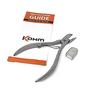 KOHM Ingrown Toenail Clippers for Thick Nails - 5" Long KP-700 Heavy Duty Stainless Steel Toe Nail Nippers Tool for Men, Women, Seniors & Adults - Professional Podiatrist Tool