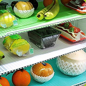 Uspace 4 Pcs Refrigerator Mat Plastic Fridge Mat, Refrigerator Shelf Liner Can Be Cut Refrigerator Mat Drawer Table Placemats for Shelves