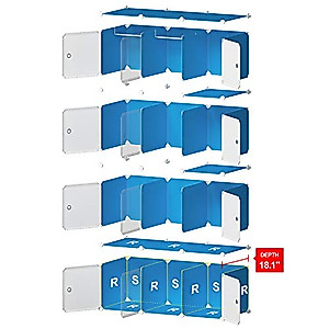 GEORGE&DANIS Portable Closet Wardrobe Cube Storage Cube Organizer Cube Shelf Armoire Bedroom Dresser (42x18x56 inches) 3x4 Tiers, Black