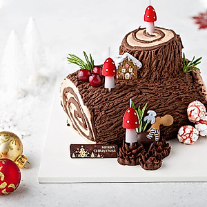 Tondiamo 9 Pcs Birthday Candles Forest Mushroom Candles Mushroom Cake Decorations Mushroom Cake Topper Woodland Cupcake Topper