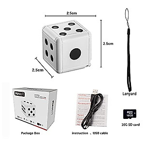 Fun&H Dice Mini Spy Camera, 1080P Portable Wireless Nanny Cam with Night Vision and Motion Detection, Covert Security Camera for Home and Office