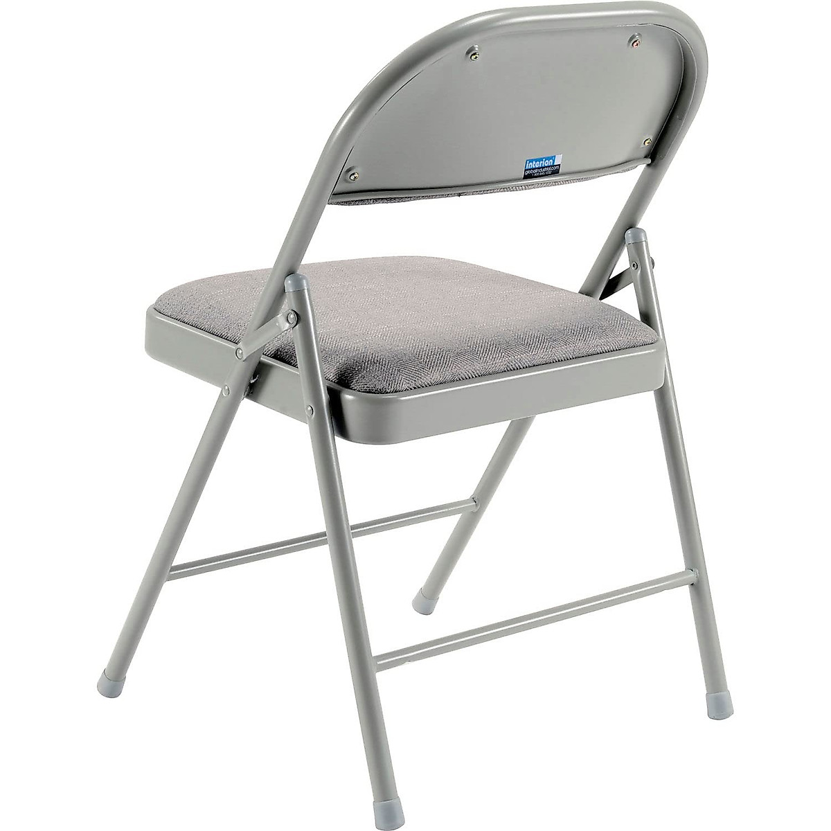 Global Industrial Fabric Seat Folding Chair, Gray, Lot of 4