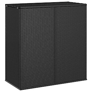 TIFITGO Asomie Patio Cushion Box PE Rattan Black Indoor stockage bin home chest house tank Outdoor Furniture Outdoor Storage Boxes US Stock Fast Shipment Brown