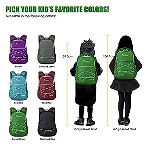 MOUNTAINTOP Kids Backpack for Boys Girls Preschool Water Resistant Lightweight Children Daypack 10L, Grass Green