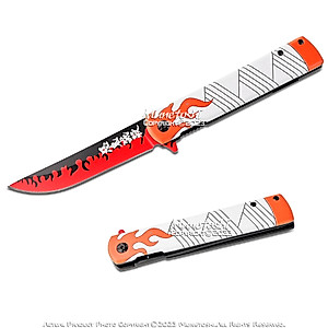 Munetoshi 9” Demon Killer Anime Spring Assisted Folding Pocket Knife Nine Styles Rengoku