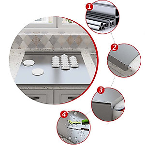 Heavy Cutting Board For Kitchen with Lip with Non Slip Stainless Steel Chopping Board Knife friendly 304 Cutting Boards For Meat Vegetables-Double fold (11.8 * 15.7in(30 * 40cm),Thick:1.5mm)
