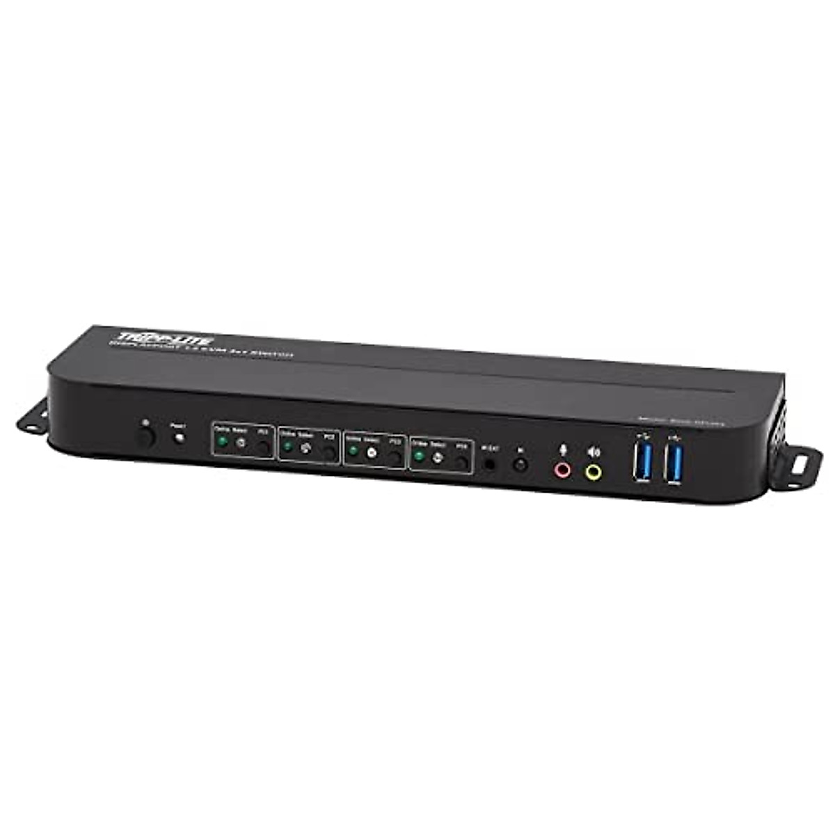 Tripp Lite 4 Port DisplayPort USB KVM Switch, Quad Port DP USB KVM Switch, 4K 60 Hz, HDR, HDCP 2.2, DP 1.4, USB 3.0 Cables, Black (B005-DPUA4)