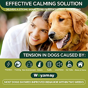 Woyamay Dog Calming Diffuser Kit - Dog Pheromones for Anxiety Relief-5-in-1 Kit with 1 Diffuser+4 Refill Vials (48ml) - Up to 120 Days of Stress Reduction, Reduces Separation Anxiety and Aggression