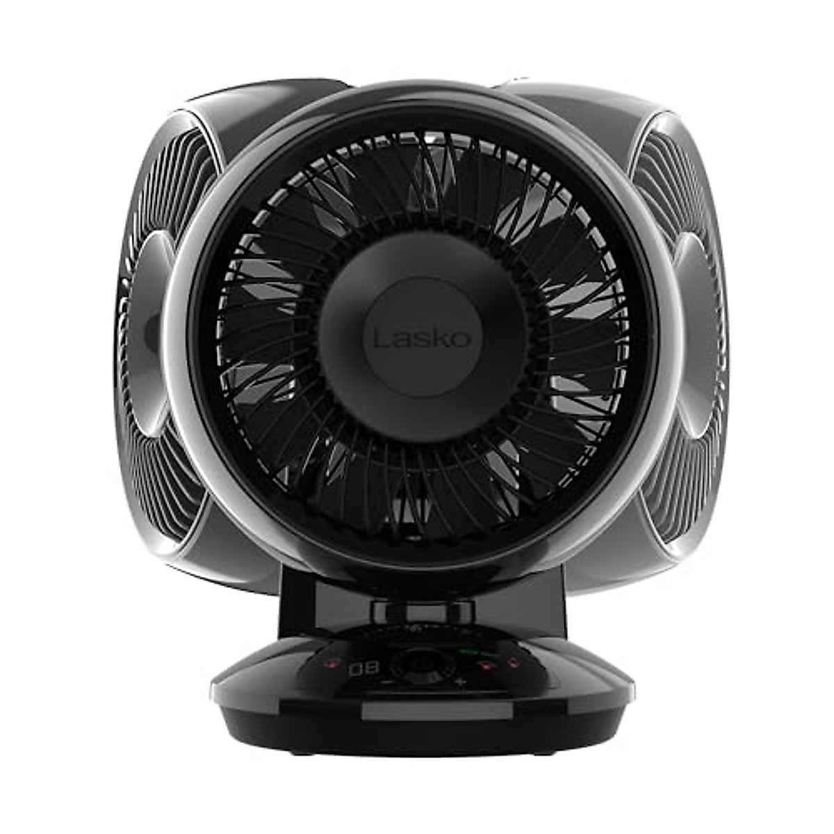 Lasko Whirlwind EcoQuiet Orbital Motion Air Circulator with DC Motor, 12 Speeds, Timer, Dark Mode, Remote Control for Small and Medium Sized Rooms, Black, A12668