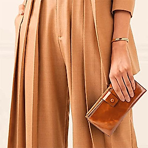 YALUXE Women's Genuine Leather Wallet RFID Blocking Multi Card Holder with Cell Phone Pocket