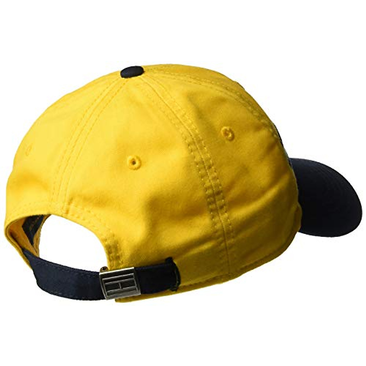 Tommy Hilfiger Men's Dad Hat Avery Baseball Cap, Golden Glow/Navy Blazer, One Size US