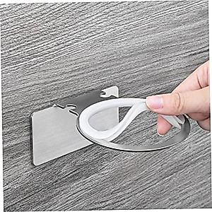 HEMOTON 2pcs 304 Metal Shelf Brackets Vanity Storage Organizer Shelf Holders Countertop Curling Iron Holder Hair Blow Dryer Rack Hand Towel Drying Rack Hair Dryer Rack Blow Dryer Holder