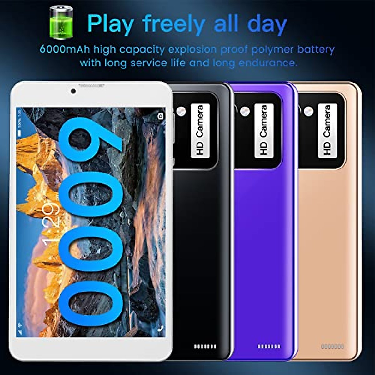 GOWENIC 7 inch Tablet, 1GB 16GB Tablet for Android 5.1, MT6592 Octa Core, Dual SIM GSM 7 Inch IPS Display, Front 0.3MP Rear 2MP, WiFi, Bluetooth, 3000 mAh, Gold(US)