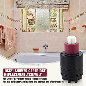 hansengroe Faucet Cartridge Replacement for Glacier Bay Single-Handle Tub/Shower Faucets Compatible with 10321, Faucet Repair Part Works for Hot & Cold Water Applications