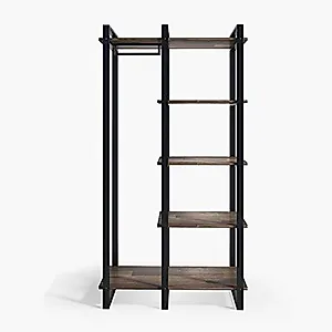 ZINUS Brock Etagere Bookcase with Hanging Storage / 4-Shelf Bookcase / Metal Frame / Solid Acacia Wood / Easy Assembly