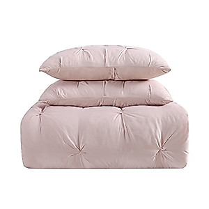 Truly Soft Everyday CS1969BSFQ-1500 Pleated Comforter Set, Blush, Full/Queen