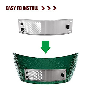 Mydracas Green Egg Replacement Part Draft Door Screen Kit for XLarge Big Green Egg,Stainless Steel Bottom Vent with Punched Mesh Screen,XLarge Big Green Egg Accessories,Draft Door Kit for BGE