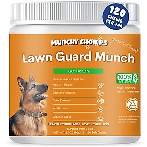 Munchy Chomps Lawn Guard Munch for Dogs - Supports Urinary Tract & Gut Health - Prevents Yellow Spots on Grass - with DL-Methionine, Fiber & Probiotics (Cranberry)
