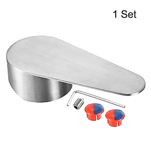 uxcell Single Lever Faucet Handle for 35mm Cartridge, Stainless Steel Faucet Handle Replacement for Kitchen Bathroom Shower, 4"x1.7", Silver