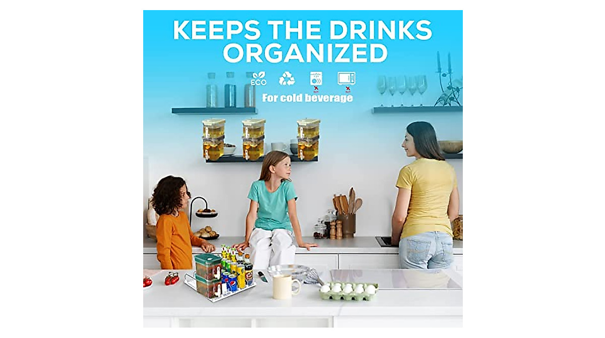 Small Drink Dispenser with Spigots - 84 Oz Compact Beverage Jug