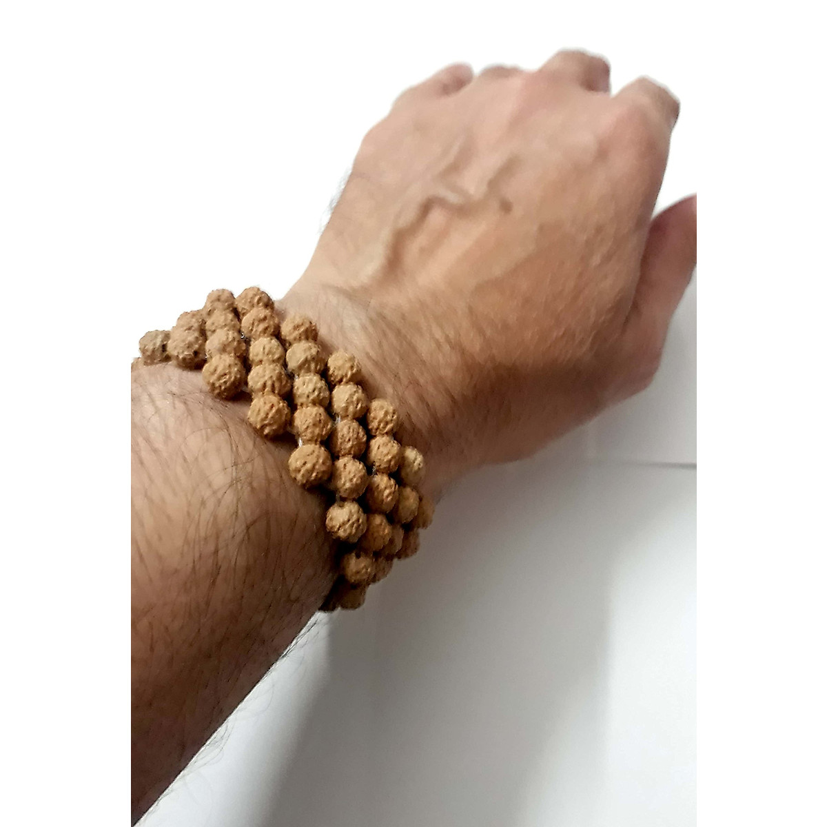 numeroastro Designer Stretchable 5 Mukhi Rudraksha Beads Bracelet for Good Luck.