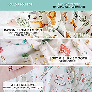 Loulou Lollipop Soft Baby Swaddle Blanket Muslin Wrap Receiving Blanket for Newborn to Toddler Girl and Boy, Large 47” by 47” - Safari Jungle…