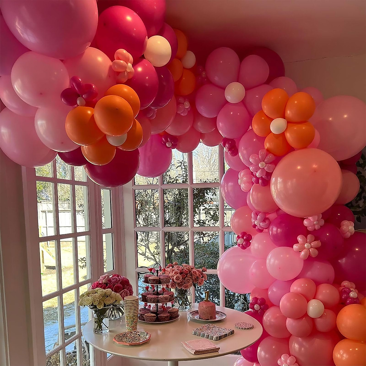 Freechase 154pcs Pink Party Latex Balloons of Different Sizes 18/12/10/5inch Pink Balloons with Pink Ribbon Balloon Chain for Birthday Gender Reveal Baby Shower Wedding Balloon Arch Kit Decorations