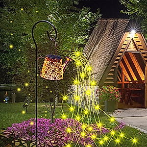 SunKite Solar Watering Can Lights with LEDs, Retro Hanging Lantern Lights, Waterproof Decor for Outdoor,Yard,Pathway,Patio,Garden,Lawn,Flower Bed with 36 inch Shepherd Hook (Warm White)
