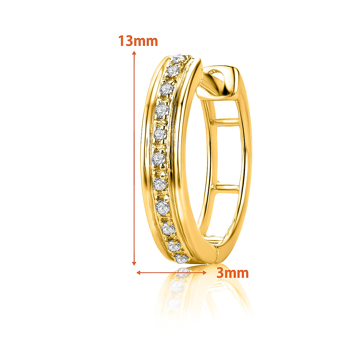 Orovi 0.07 Carat Diamond Hoop Earrings for Women - 14K Yellow Gold Earrings for Women - Elegant Timeless Womens Earrings Set - Small Hoop Earrings for Women - Jewelry for Women
