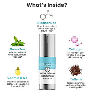 Firming and Brightening Eye Cream with Caffeine - Caffeine Eye Cream for Dark Circles and Puffiness with Collagen and Niacinamide - Moisturizing Under Eye Cream for Wrinkles and Fine Lines - 0.5 Fl Oz