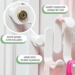 Ollirovey Metal 60 Hook 3ft Wide Headband Display and Headband Organizer for Girls Hair Bows Holds up to 240+ Hair Accessories 4 per Hook - Hooks Adjustable - Wall Mounted