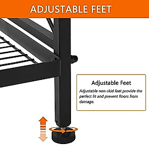 YOHKOH 6 Tier Metal Closet Storage Rack Shelves,Standing Storage Shelf Units for Laundry Bathroom Kitchen Pantry Closet(Black,17.0L x 12.9W x 64.9H)