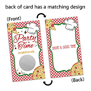 REWIDPARTY Pizza Party Scratch Off Game Cards（32 PCS） Wedding Bridal Baby Shower Scratch Off Cards Activity for Christmas Thanksgiving Raffle Tickets Family Holiday Games Supplies for Kids Adults