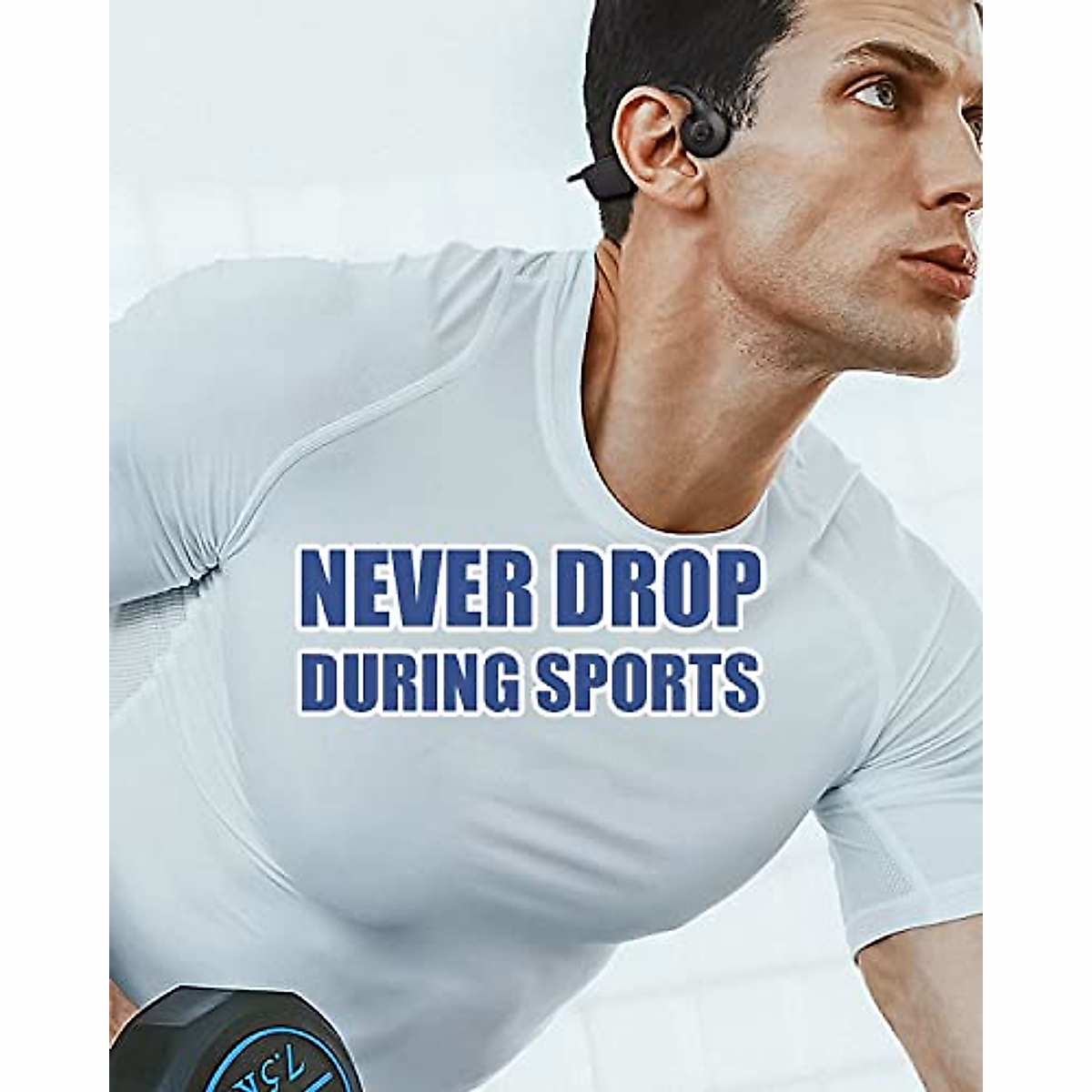 LIBMING Open Ear Bluetooth Bone Conduction Sport Headphones, Waterproof Wireless Earbuds for Workouts and Running - Built-in 32G Memory Card,Bluetooth 5.3 Swimming Headset with Mic-Black