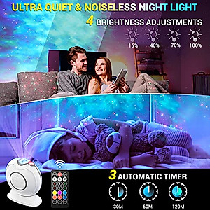 LOFTEK Galaxy Projector Star Projector, 360° Adjustable Night Light Projector with Remote Control&Timer, Rechargeable LED Starry Light Projector for Kids Bedroom Decor, Adult Home Theater, Ceiling