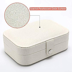 DREAM&GLAMOUR Travel Jewelry Case,Double Layer Jewelry Travel Box,Travel Jewelry Case Gift for Women,Girls with 6pcs Bracelets Gift（Necklace, Earring, Rings, Sparkle）