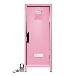 Mini Locker with Lock and Key Light Pink -10.75" Tall x 4.125" x 4.125"